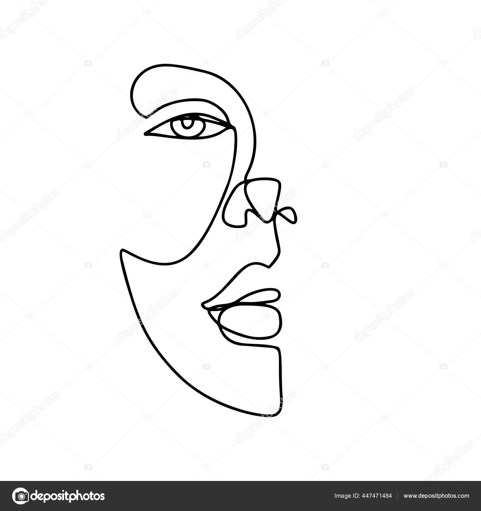 Continuous Line Contour Portrait