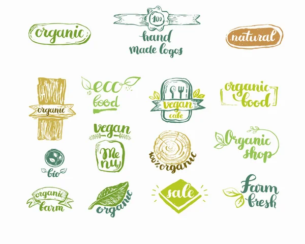 Hand-Drawn farm fresh logo set - Stock Image - Everypixel