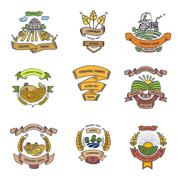 Farm set logos Stock Vector by ©zverkova 112709642