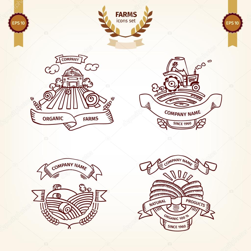 Farm set logos Stock Vector Image by ©zverkova #112709368