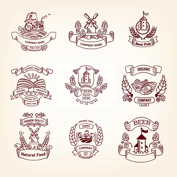 Farm set logos Stock Vector Image by ©zverkova #112709368