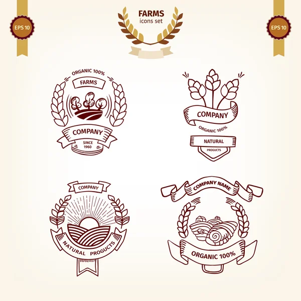 Farm set logos Stock Vector by ©zverkova 112709642