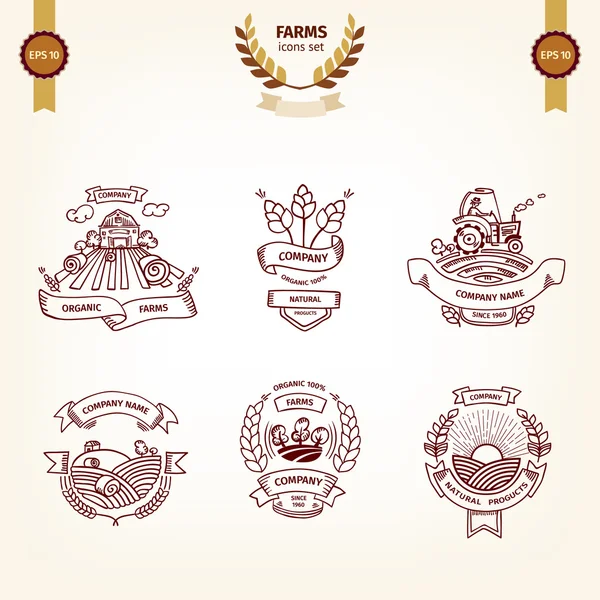 Farm set logos Stock Vector Image by ©zverkova #112709368