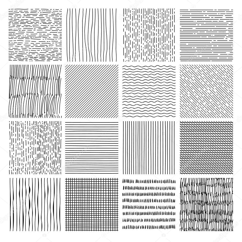 Set of Hand drawn textures, brush strokes — Stock Vector © zverkova ...