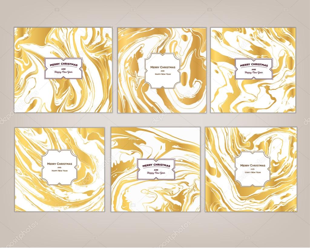 Set of Watercolor Ink marbling texture cards Stock Vector Image by ...