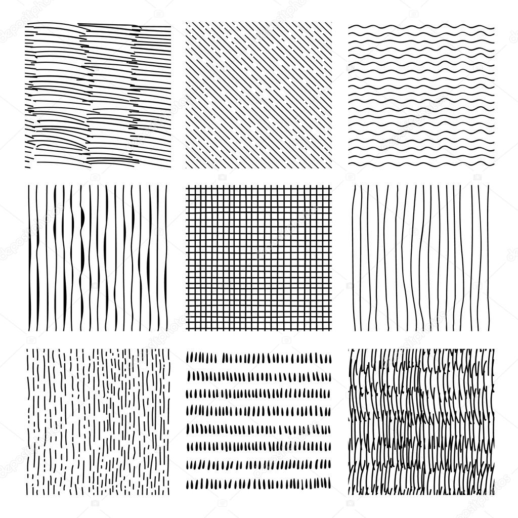 Set of Hand drawn textures, brush strokes — Stock Vector © zverkova ...