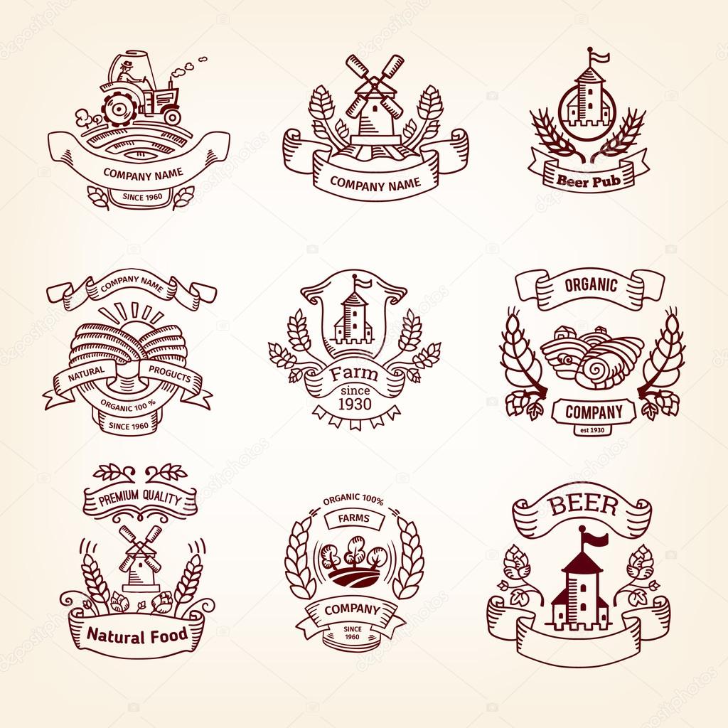 Farm set logos Stock Vector Image by ©zverkova #112712854