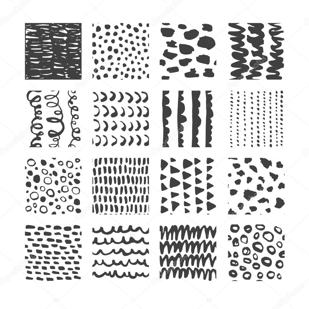 Set of Hand drawn textures, brush strokes — Stock Vector © zverkova ...