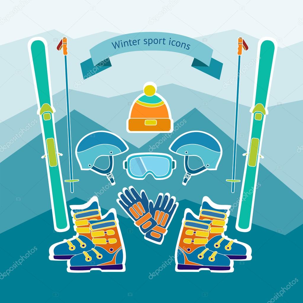 Winter sports collection Stock Vector Image by ©zverkova #112715004