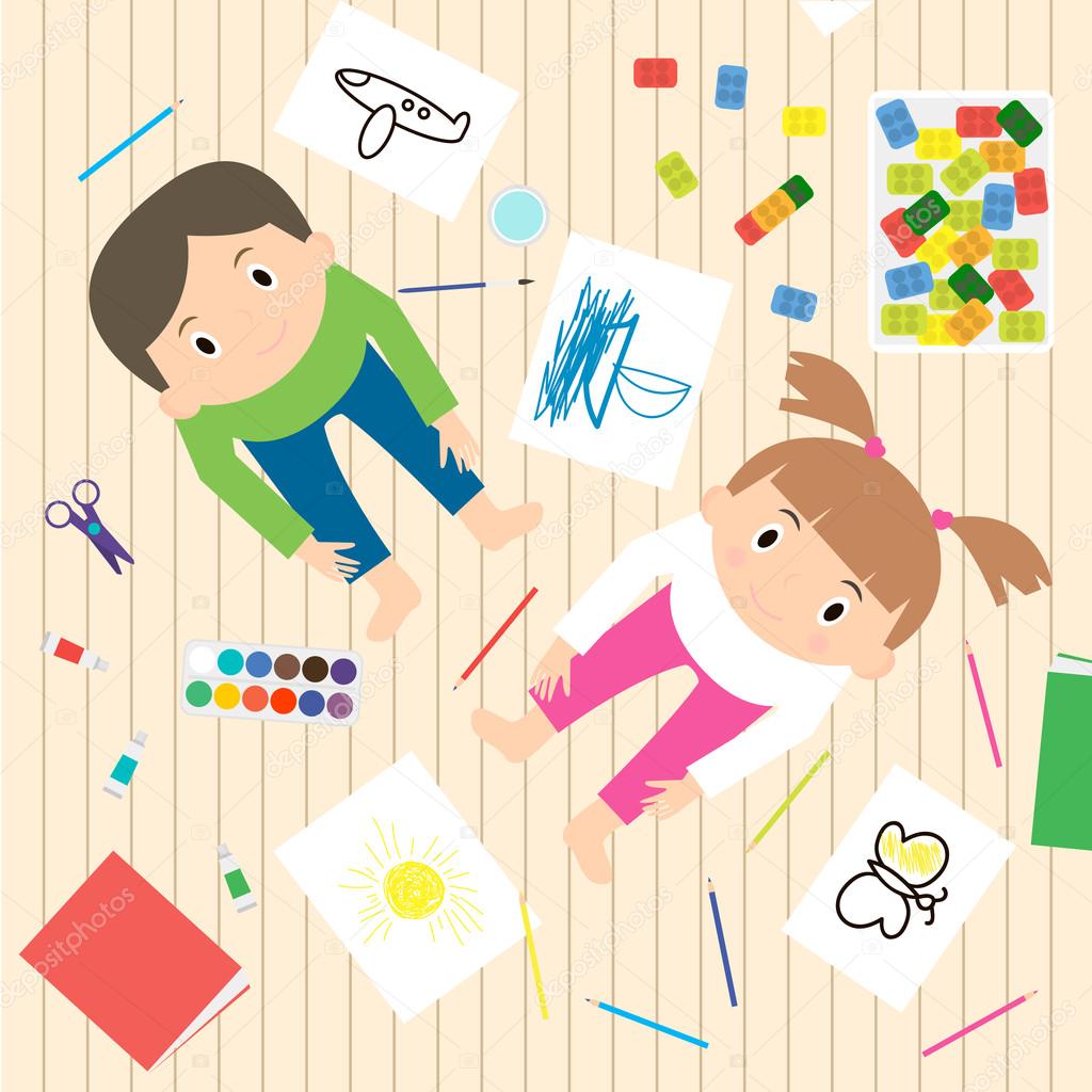 Creative Child Clipart Vector