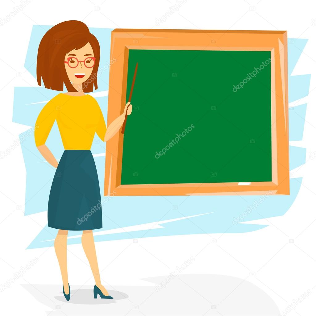 School Teacher Young Cheerful Woman School Teacher Teaching With A
