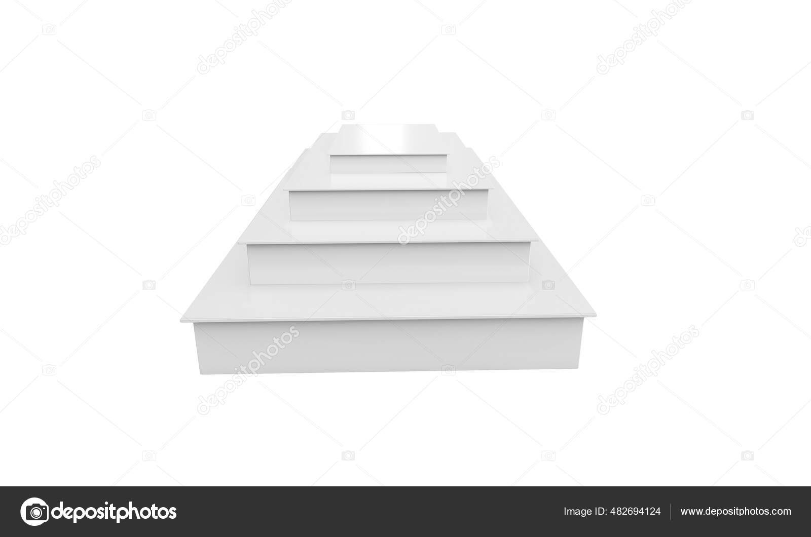 White Podium Cylinder Template White Background Render Base Stand Empty ...