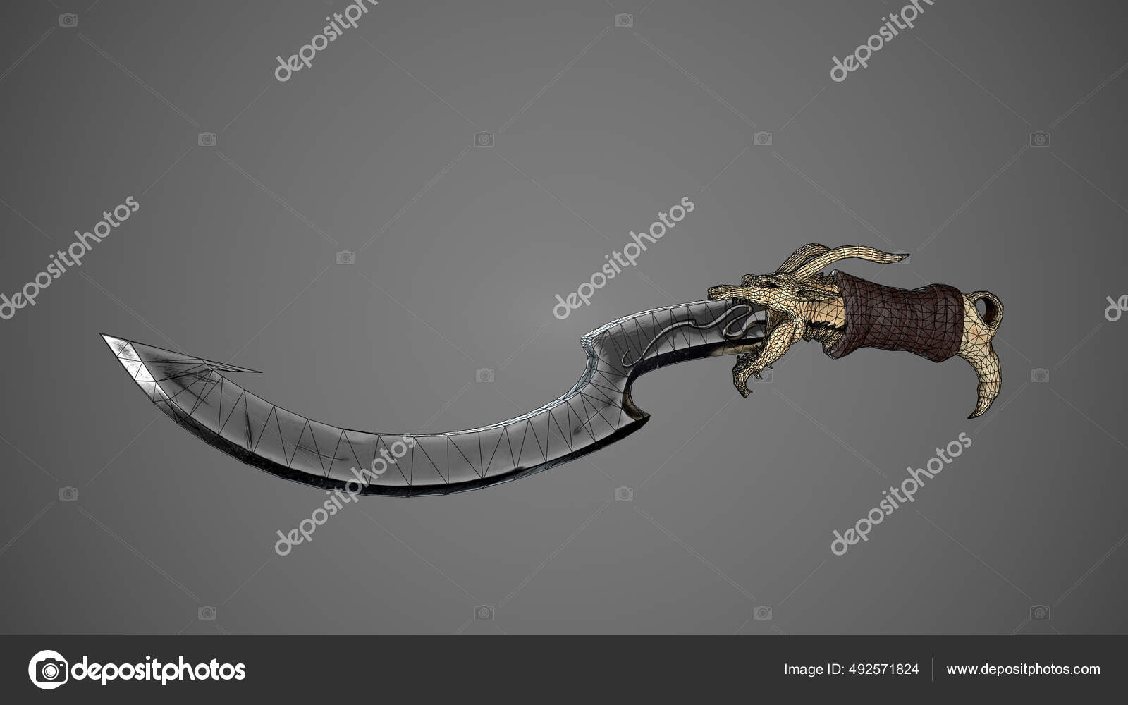 Rendering Dragon Sword Isolated Background — Stock Photo © Vadarshop ...