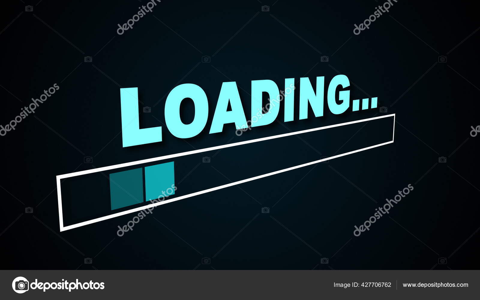 Loading bar, computer generated. Simple web backdrop. 3d render of ...