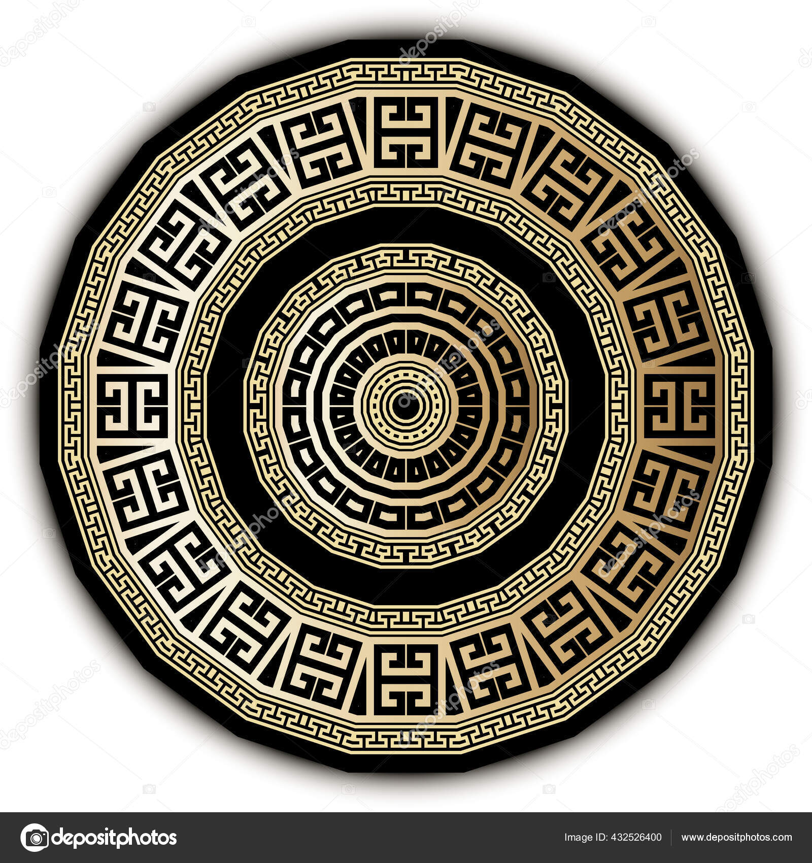 Greek Elegant Mandala Pattern Ornamental Vector Background Geometric ...