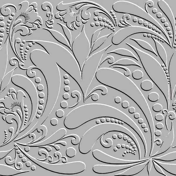 Black White Paisley Vector Seamless Pattern Ethnic Style Floral