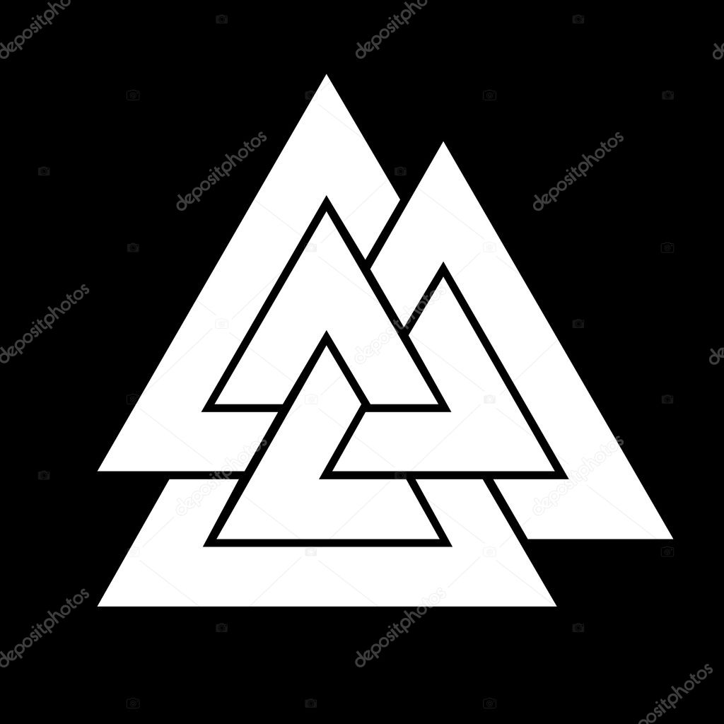 Valknut Symbol 2 (white on black) — Stock Photo © e_morningstar #111588430