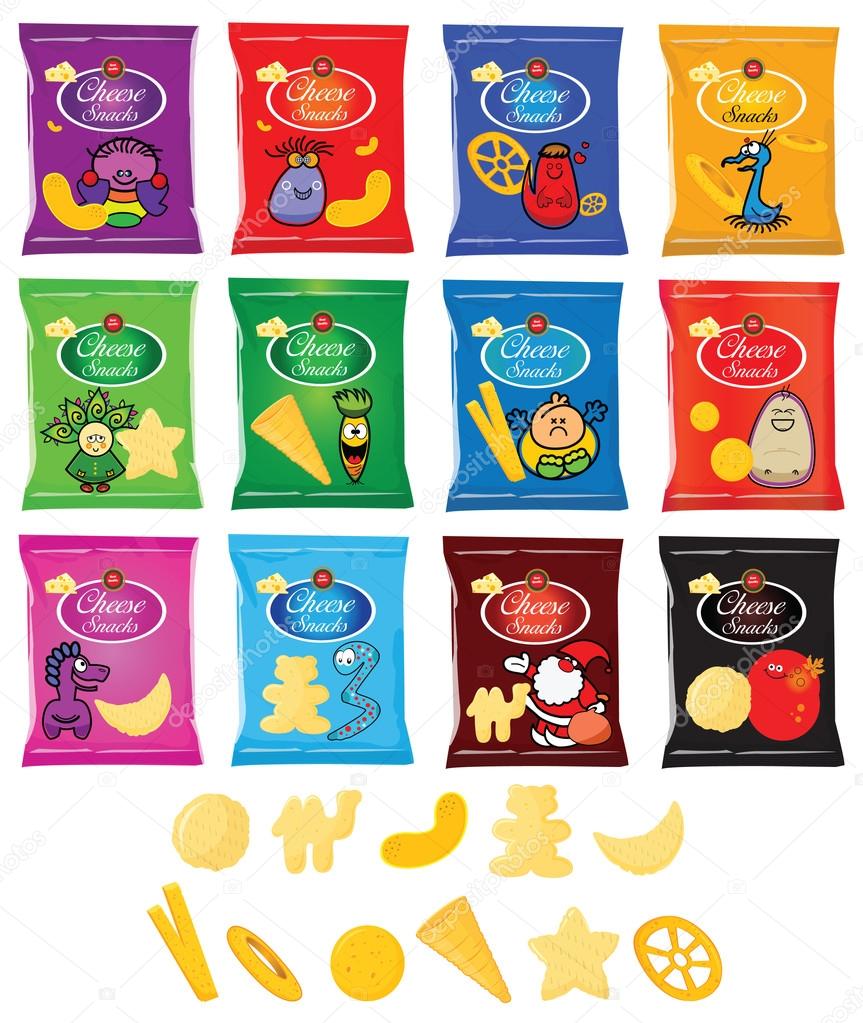 Vector food snack packaging,cheese snacks — Stock Vector © pirayesh ...