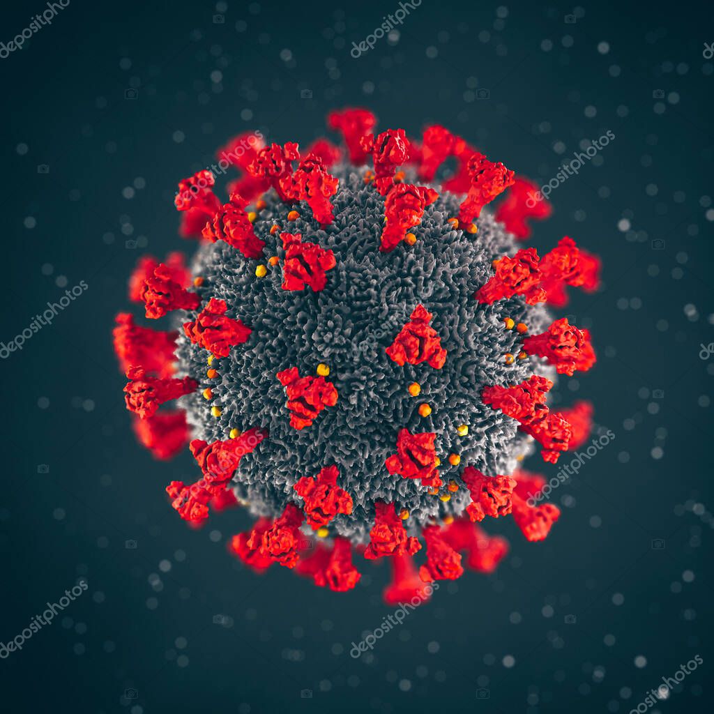 Representación de muchos virus de la corona, desencadenante del ...