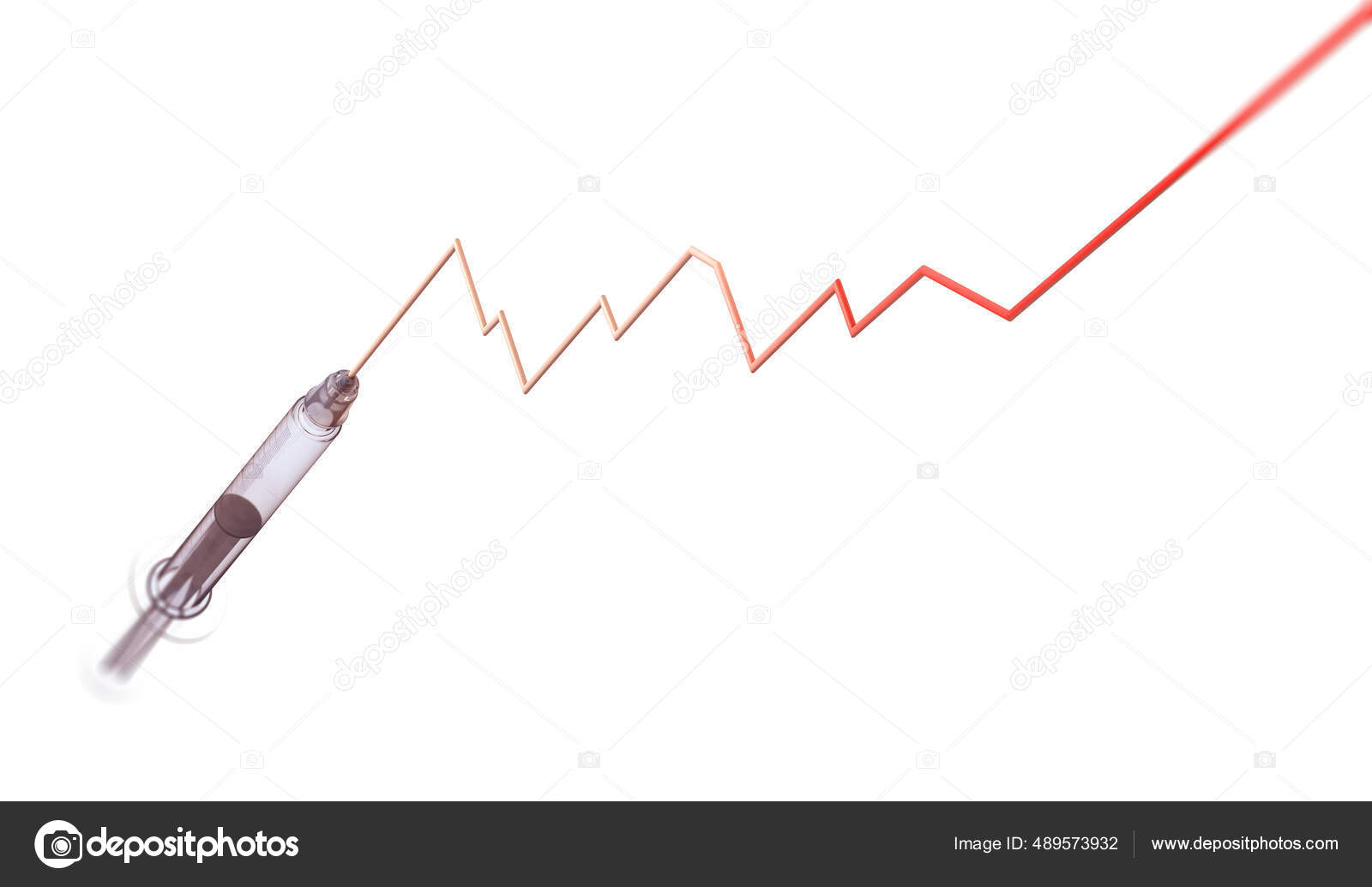 Injection Needle Syringe Forms Ascending Line Diagram Illustration ...