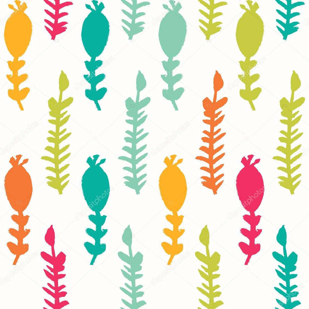 Simple cute floral background with flowers and branches. Stock Vector ...