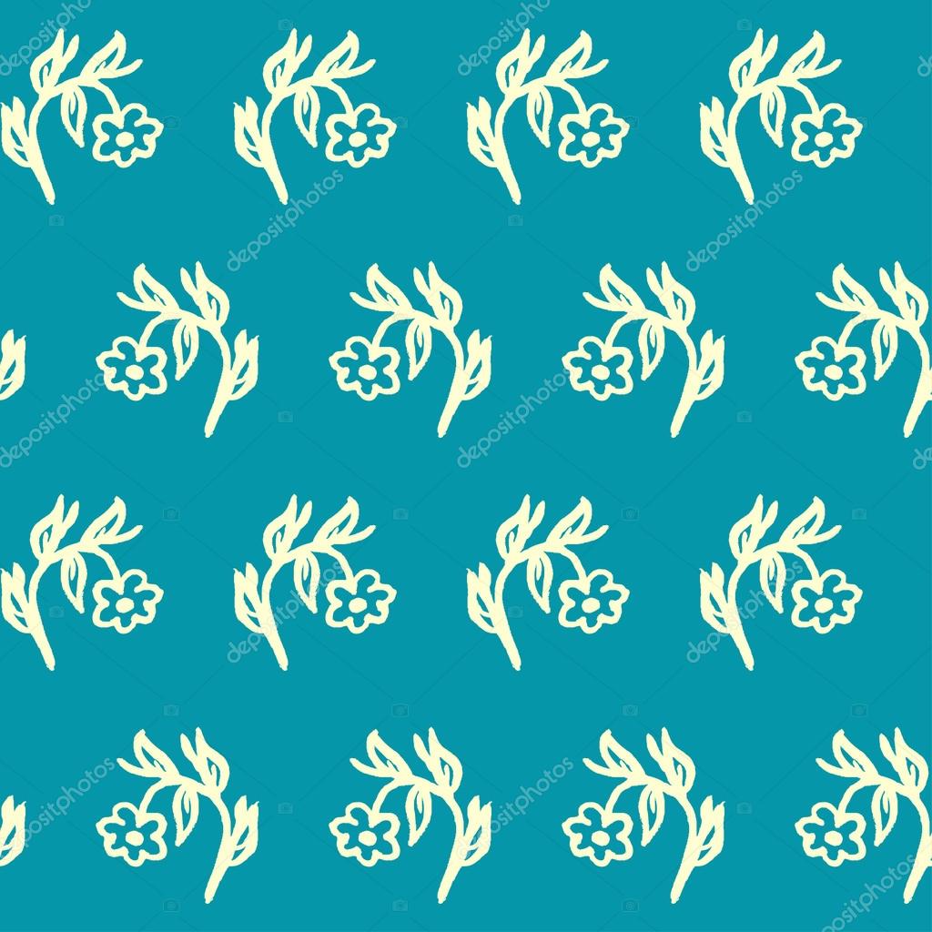 Simple cute floral background with flowers and branches. Stock Vector ...