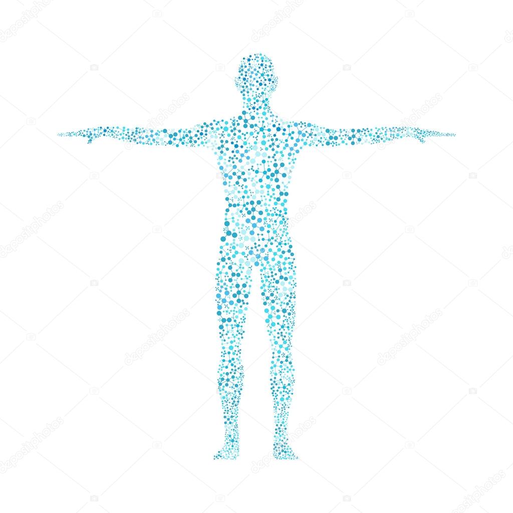 Human. Structure molecule of man. Medicine, science and technology ...