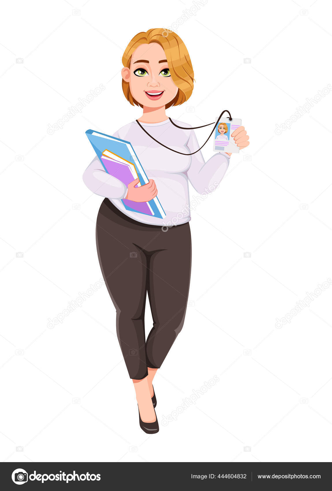 Young Size Pretty Woman Beautiful Overweight Businesswoman Holding