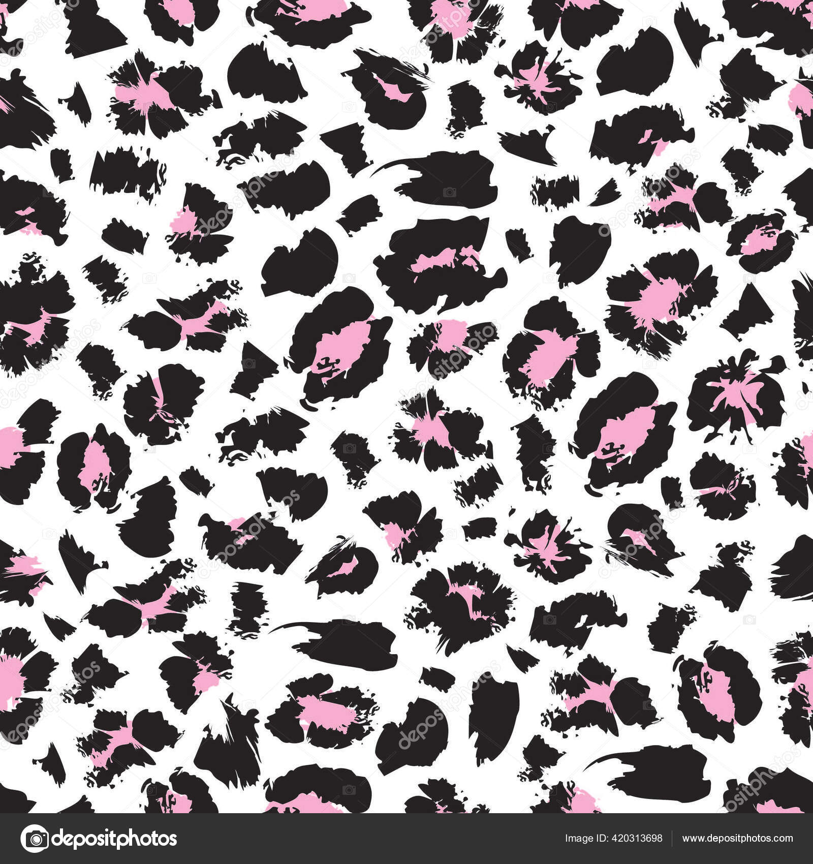 Seamless Vector Leopard Fur Pattern Animal Print Background Fabric ...