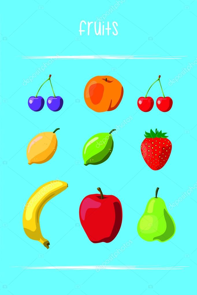 Set de frutas vectoriales Stock Vector Image by ©rimbaud18p@gmail.com ...