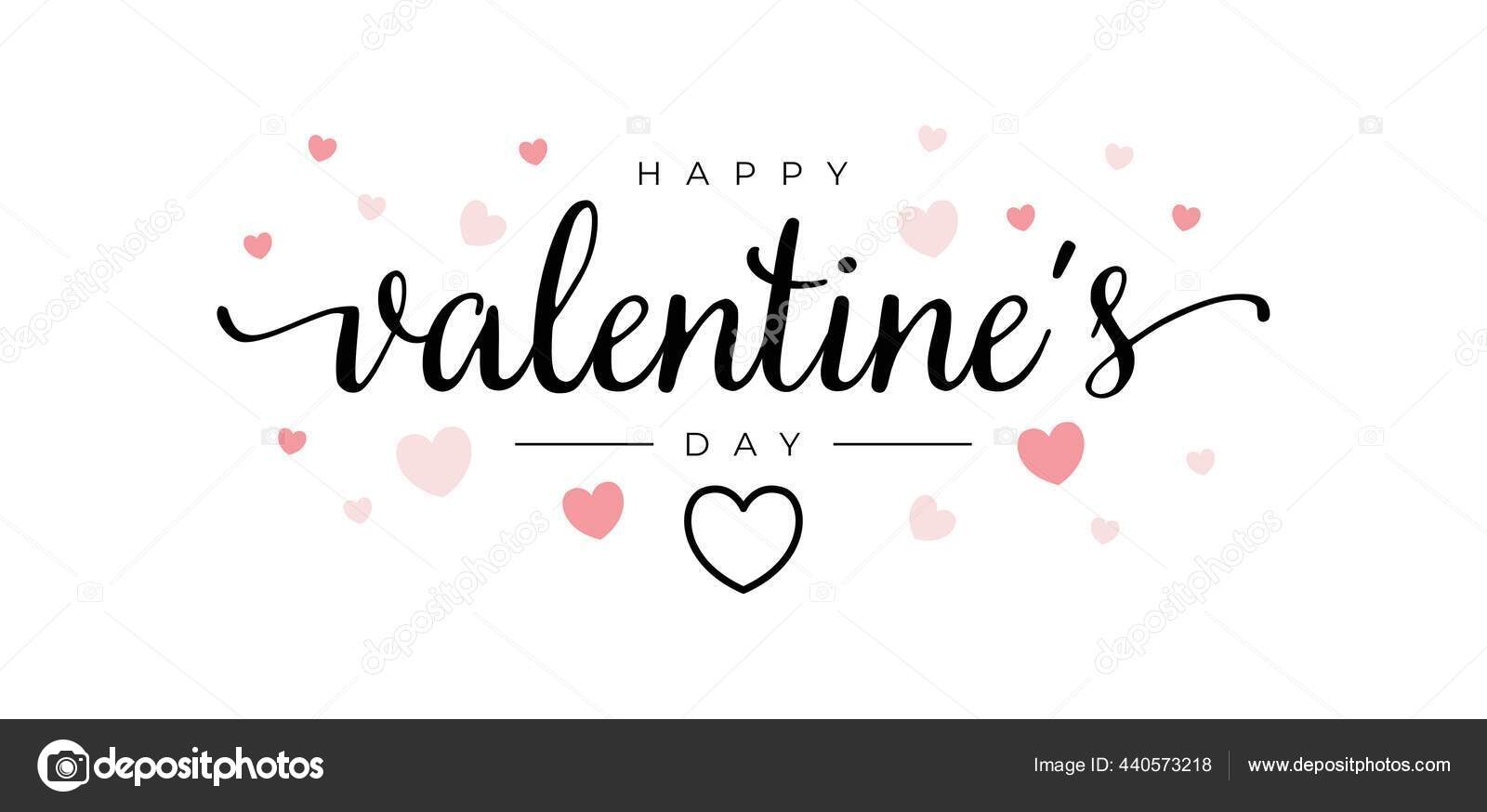 Happy Valentines Day Typographic Lettering isolated on white Background ...