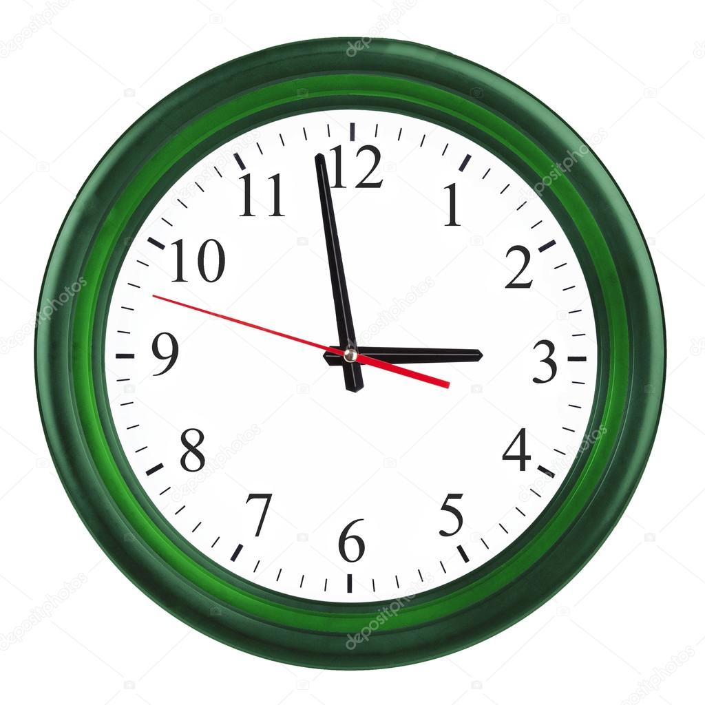 Big green round wall clock — Stock Photo © FreedomMaster #122995234