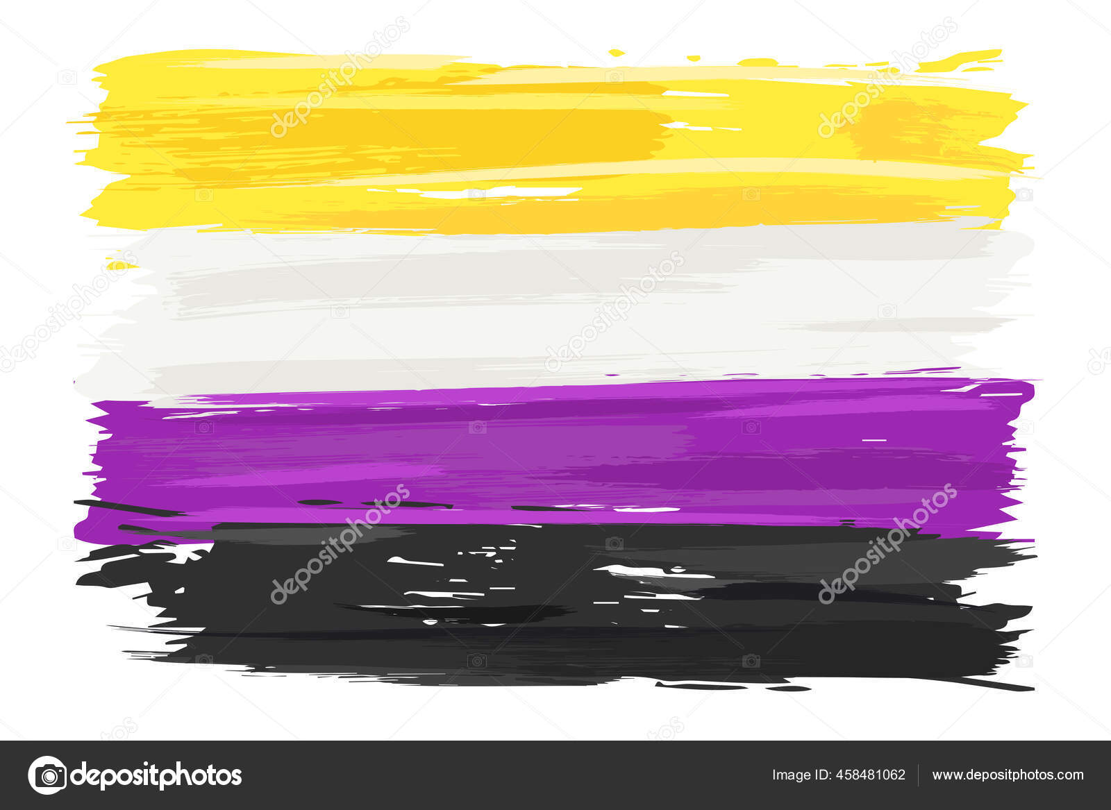 Non Binary Flag Grunge Style Isolated Vector Illustration Stock Vector ...