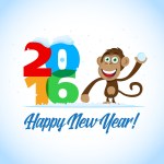 Happy New Year 2016 year of the monkey Stock Illustration by ©tieulong ...