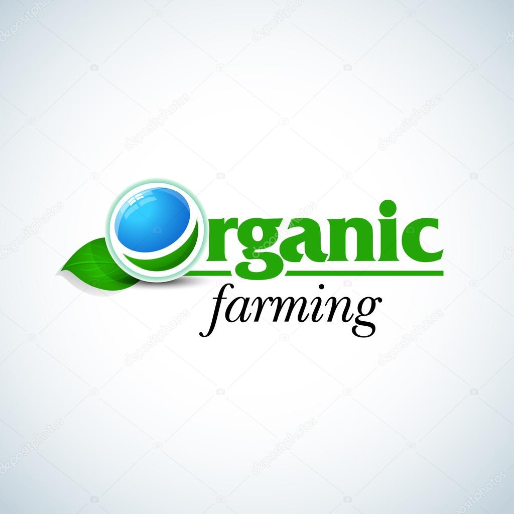 Organic farming logo design — Stock Vector © ideasign #110765360