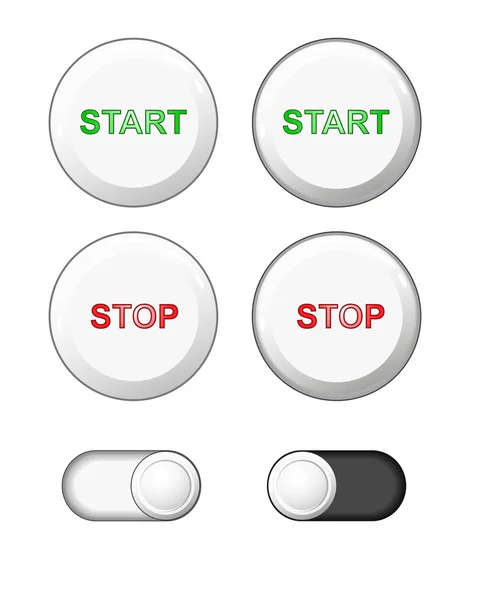 Vector. Isolated buttons. Glass buttons. Web button icons for internet: play button, stop button ...