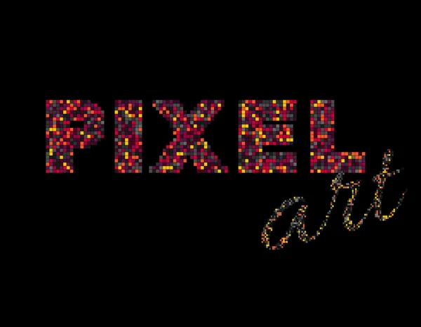 Pixel art writing. Pixel illustration. Ungrouped pixels or squares ...