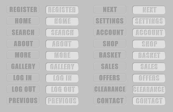 Vector. Isolated buttons. Glass buttons. Web button icons for internet: play button, stop button ...