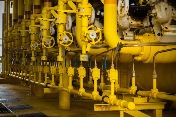 Manual operate ball valve at offshore oil and gas central proces ...