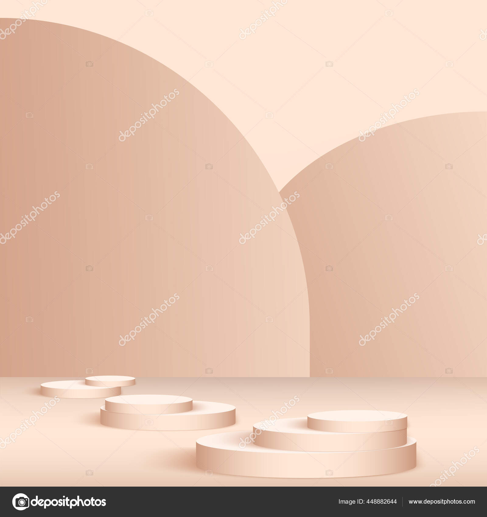 Abstract Background Pink Geometric Podiums Vector Illustration Stock ...