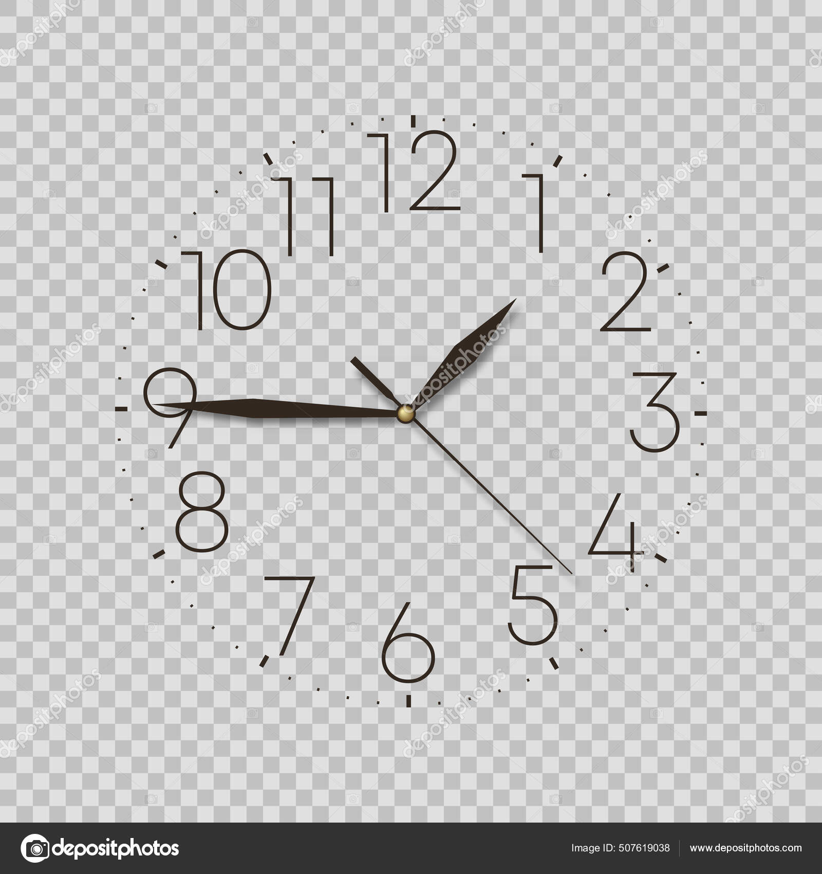 Black Clock Transparent Background Clock Icon Vector Stock Vector by ...