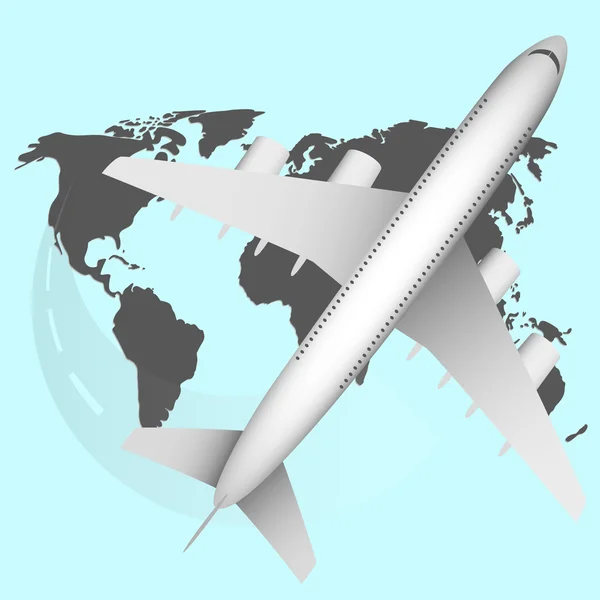 Buildings with world map — Stock Photo © cherezoff #82256202