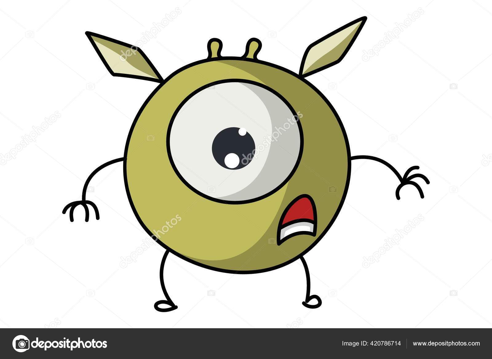 Vector Cartoon Illustration Cute Flying Monster Scared Isolated White ...