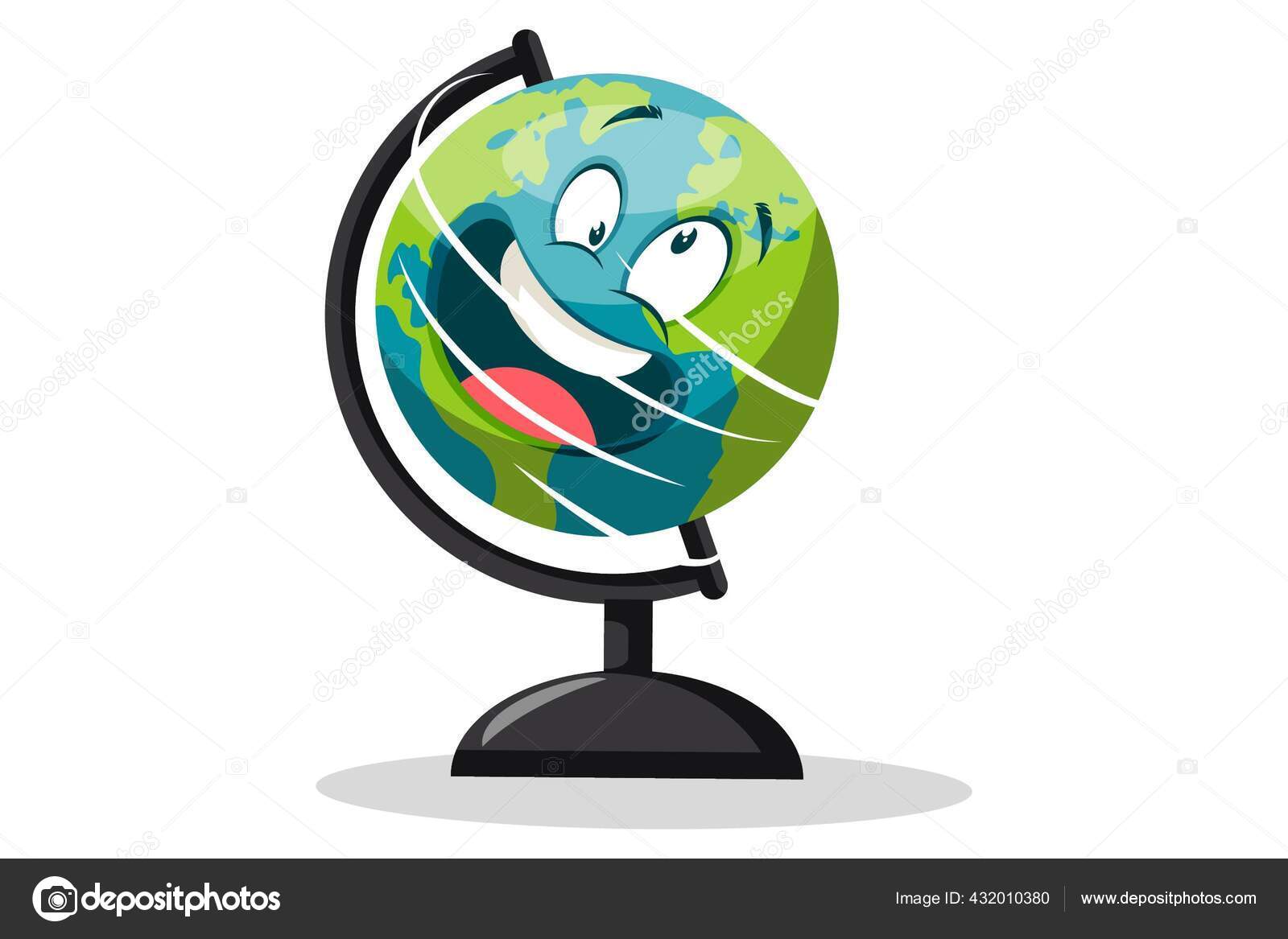 Vector Graphic Illustration Earth Spinning Stand Individually White ...