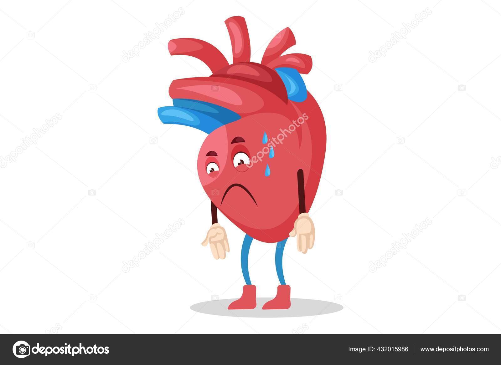 Ilustración Gráfica Vectorial Corazón Está Llorando Individualmente ...