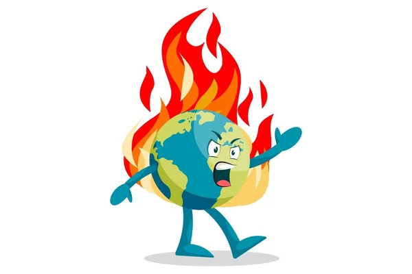 Vector Graphic Illustration Earth Crying Individually White Background ...