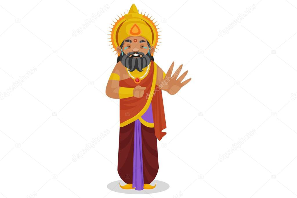 El rey Dhritarashtra está llorando. Ilustración gráfica vectorial ...