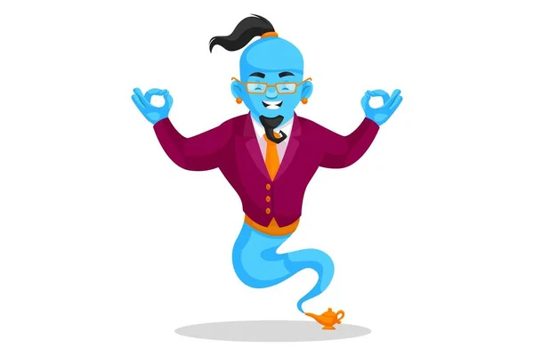 Vector Graphic Illustration Smart Genie Showing Okay Sign Individually ...