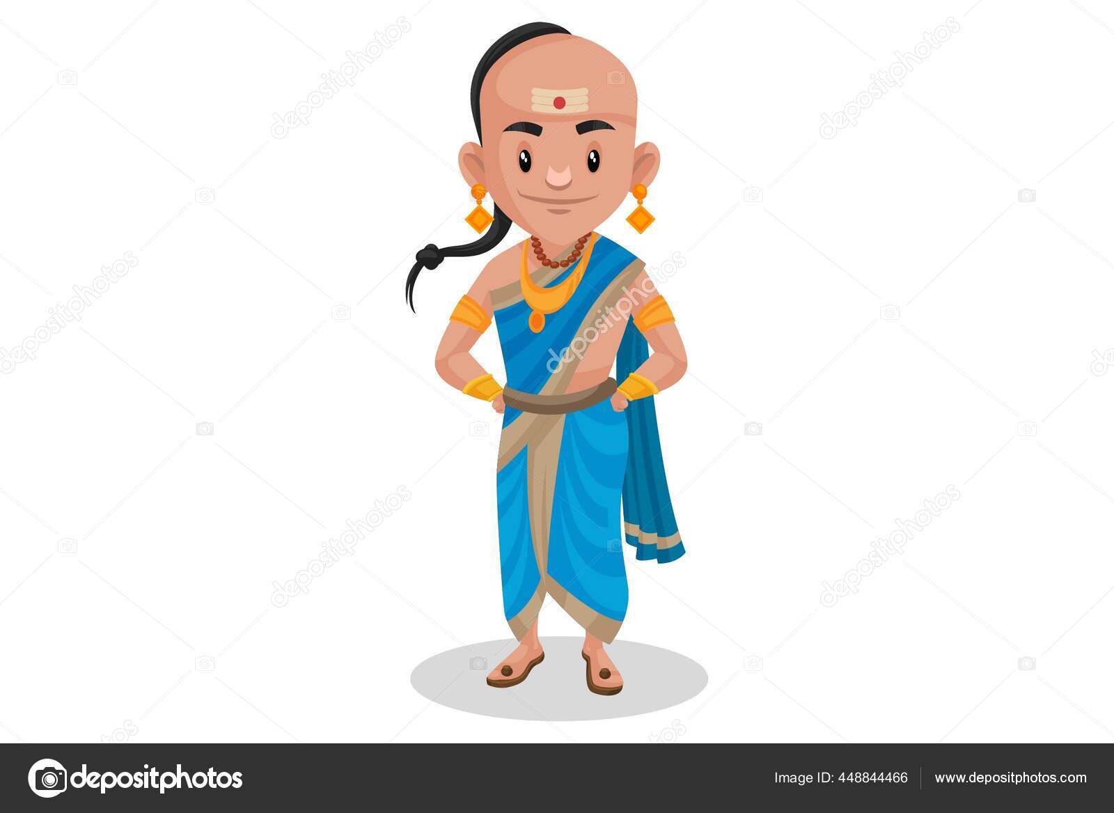Tenali Ramakrishna Smiling Standing Hands His Waist Vector Graphic ...