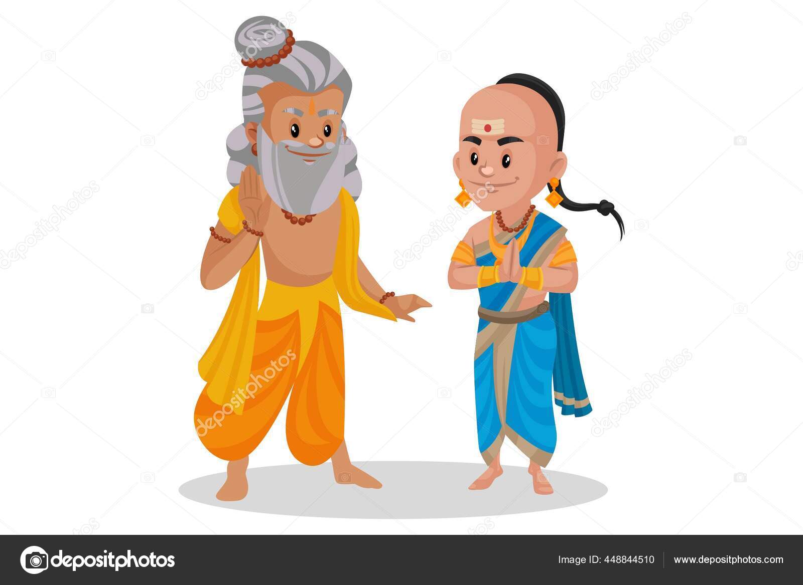 Tenali Ramakrishna Talking Other Scholar Vector Graphic Illustration ...